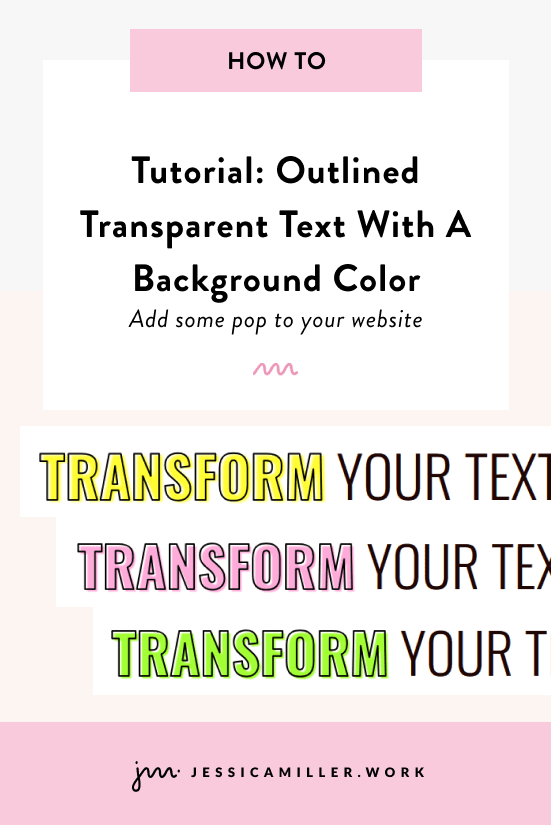 Tutorial: Create Outlined Transparent Text With A Background Color ...