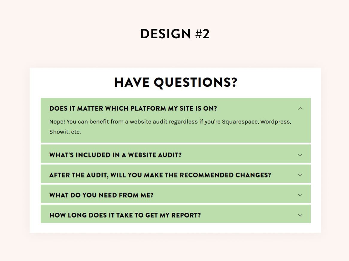 3 Ways To Design A Squarespace Accordion Block — Jessica Miller