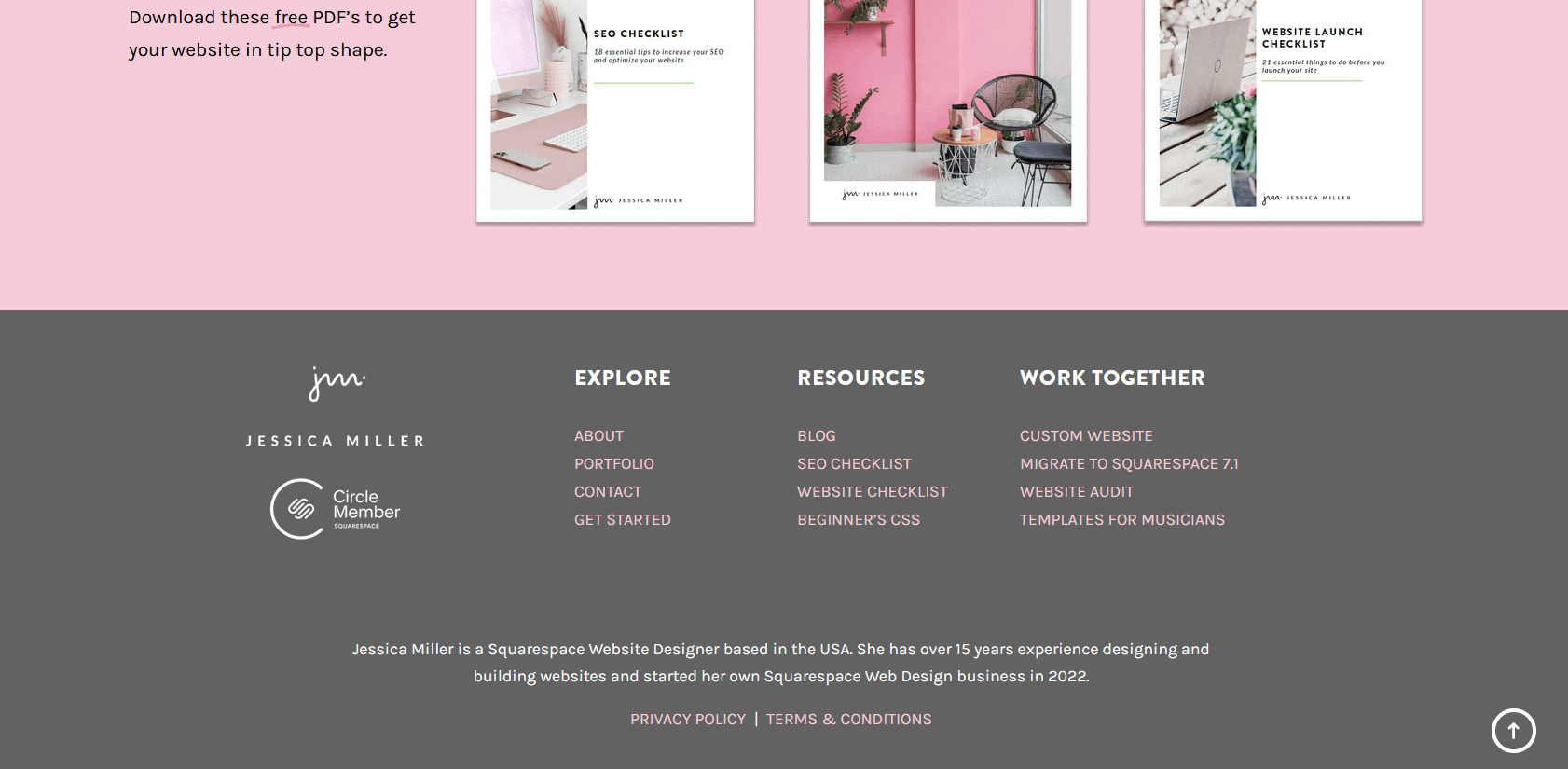 How to Create a Sleek "Go to Top" Button in Squarespace — Jessica Miller