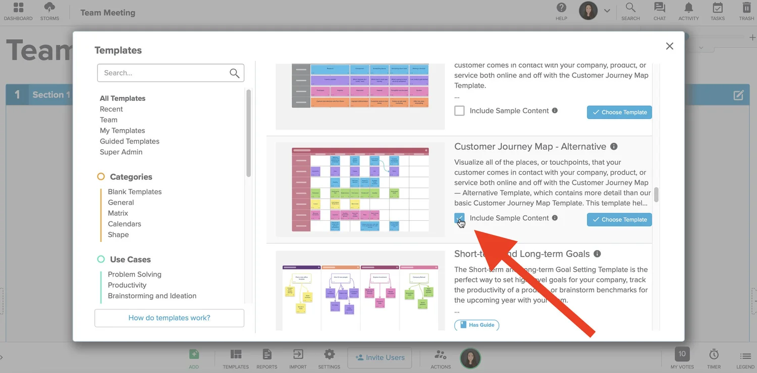Add Sample Content to Your Template — Stormboard
