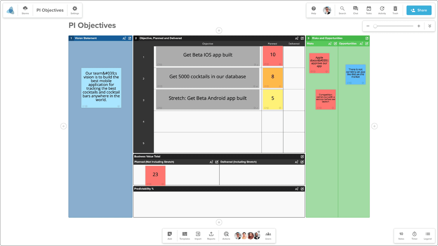 PI Objectives | Template — Stormboard