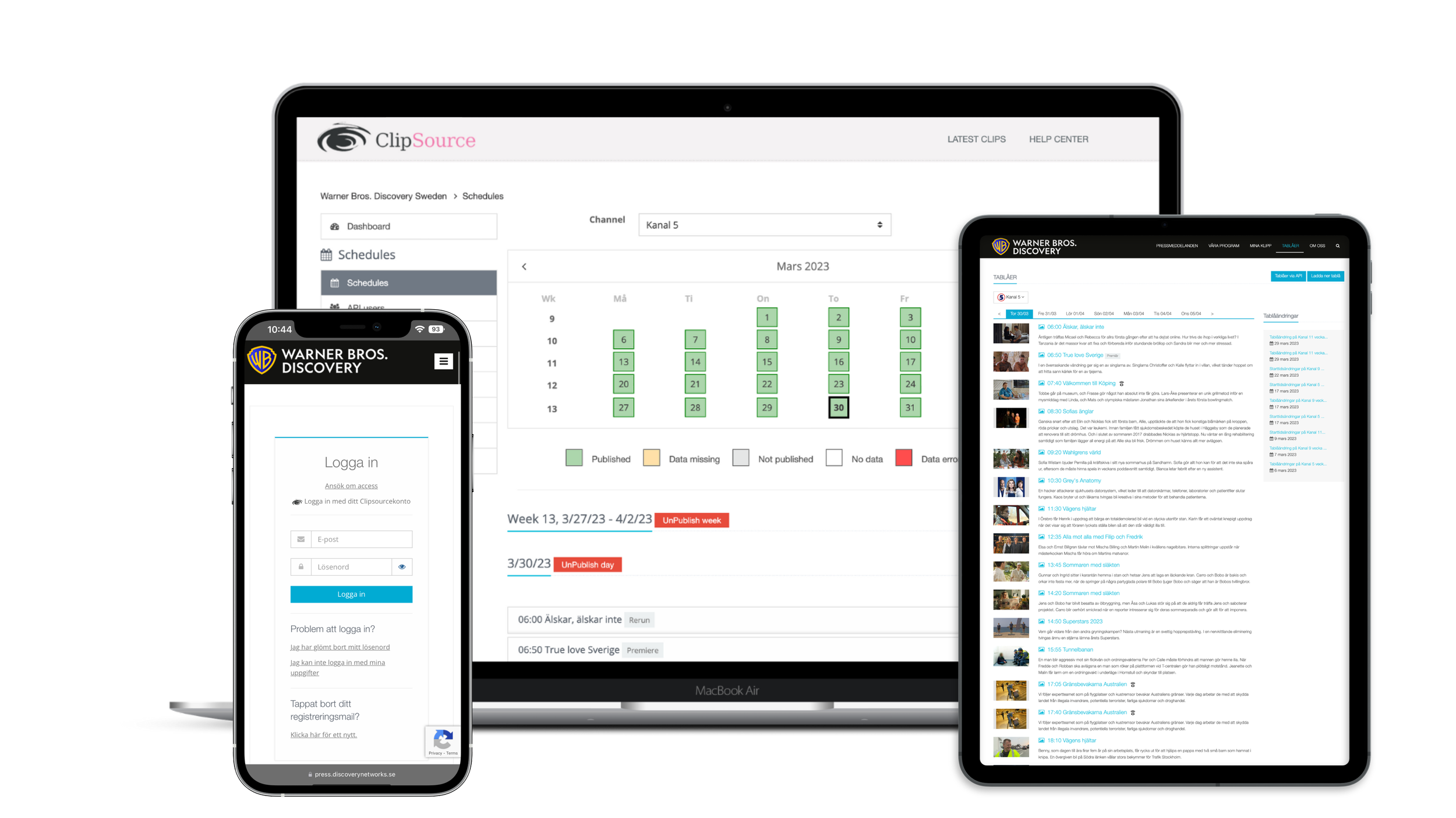 TV & VOD Schedule Distribution — Clipsource