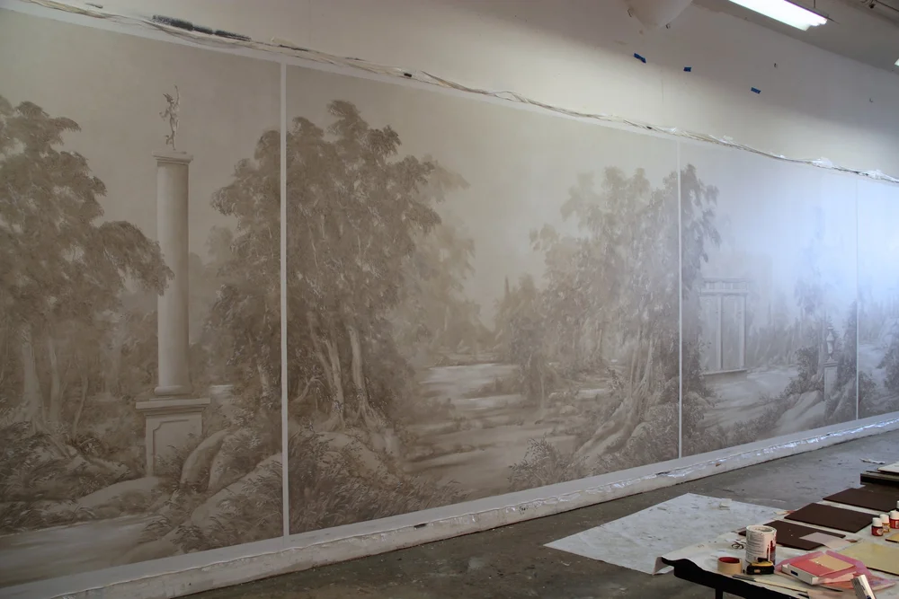 Residential Case Study: Dining Room Walls Painted with Grisaille Mural ...