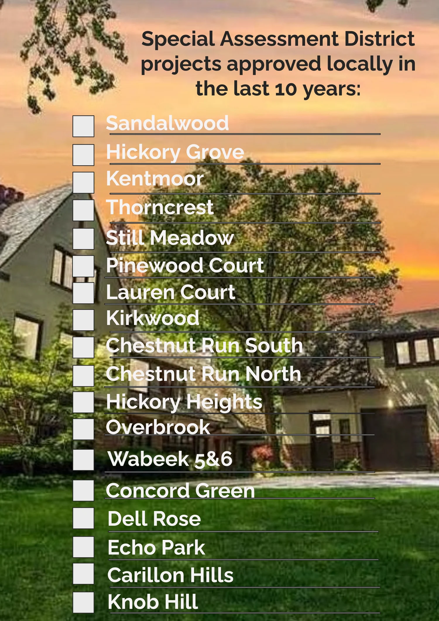 Solution — Bloomfield Village Roads