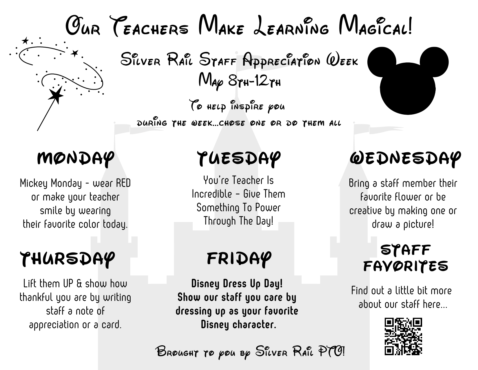 Staff Appreciation Weeks — Silver Rail PTO