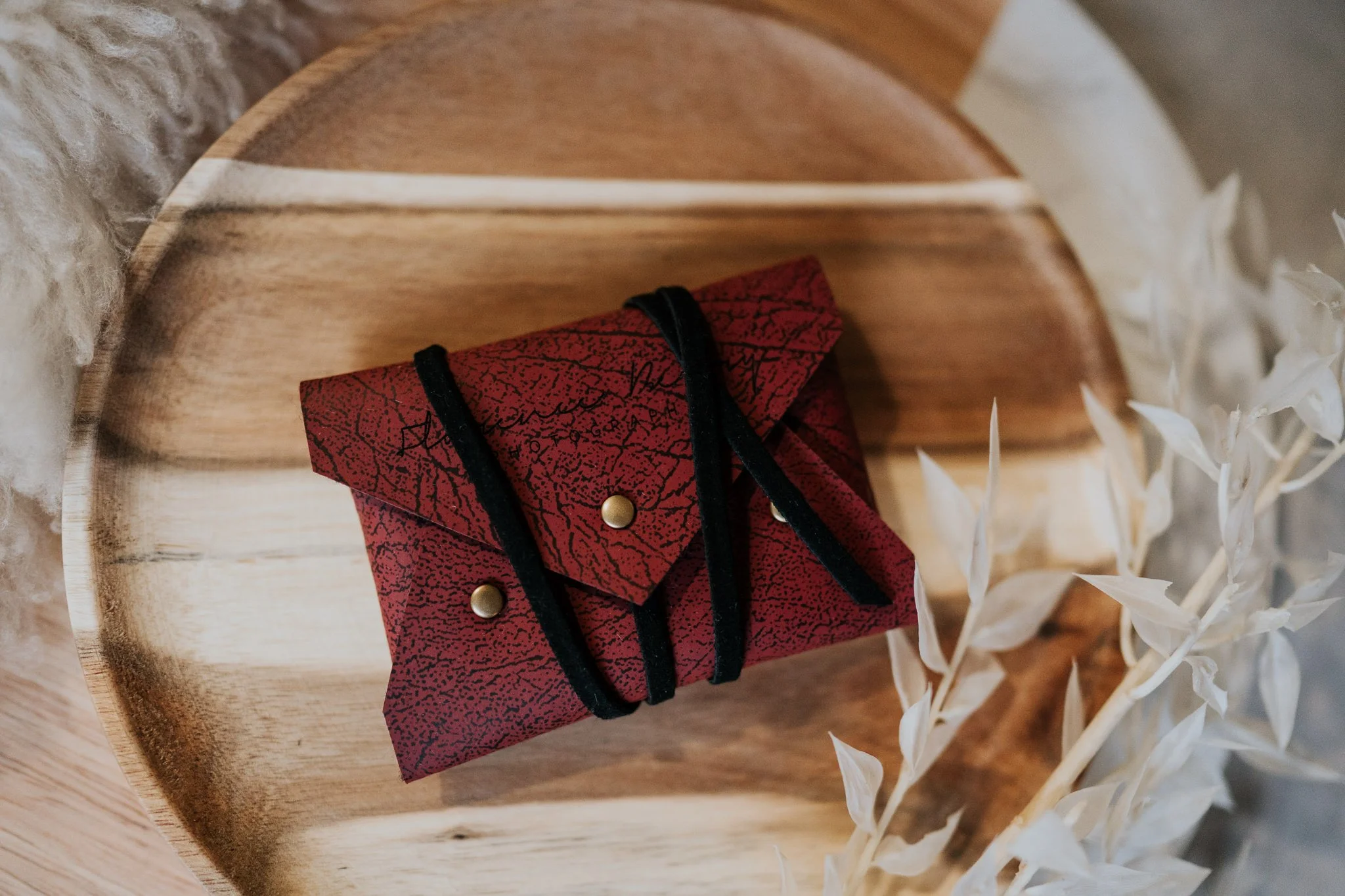 Distressed Faux Leather USB Wrap Pouch | Layer + Soul