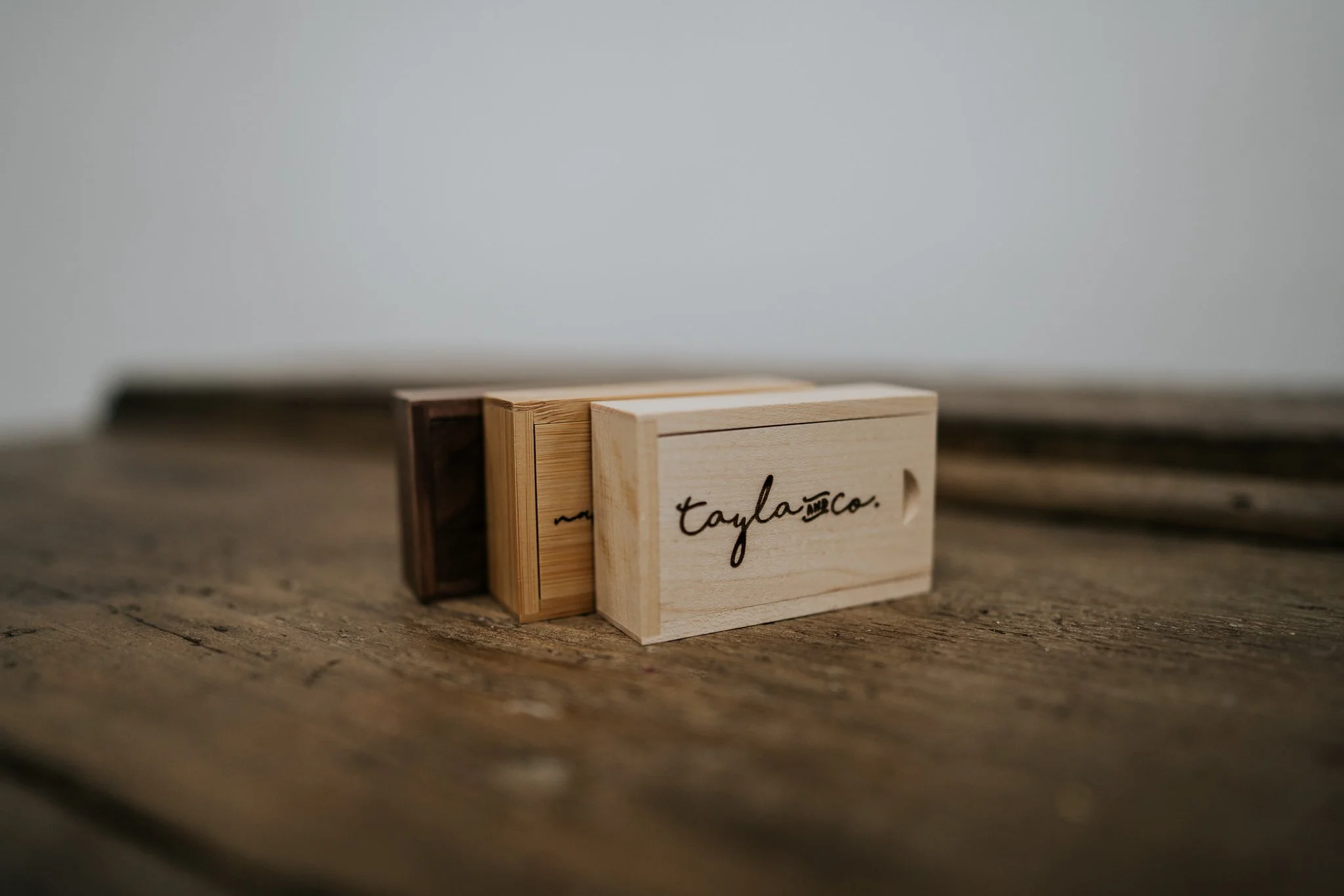 USB Wooden Slide Lid Box | Layer + Soul
