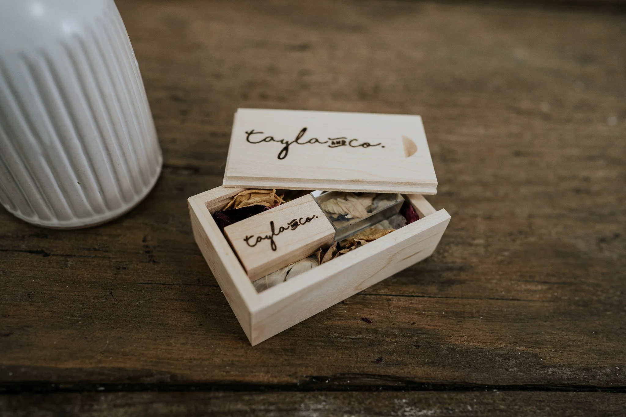 USB Wooden Slide Lid Box | Layer + Soul