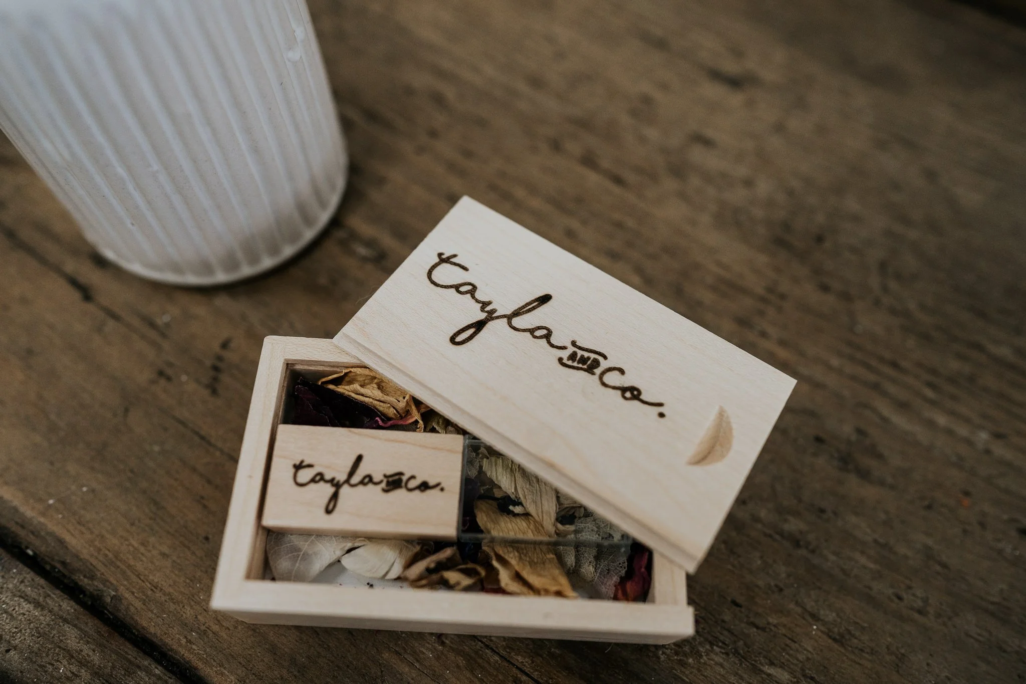 USB Wooden Slide Lid Box | Layer + Soul