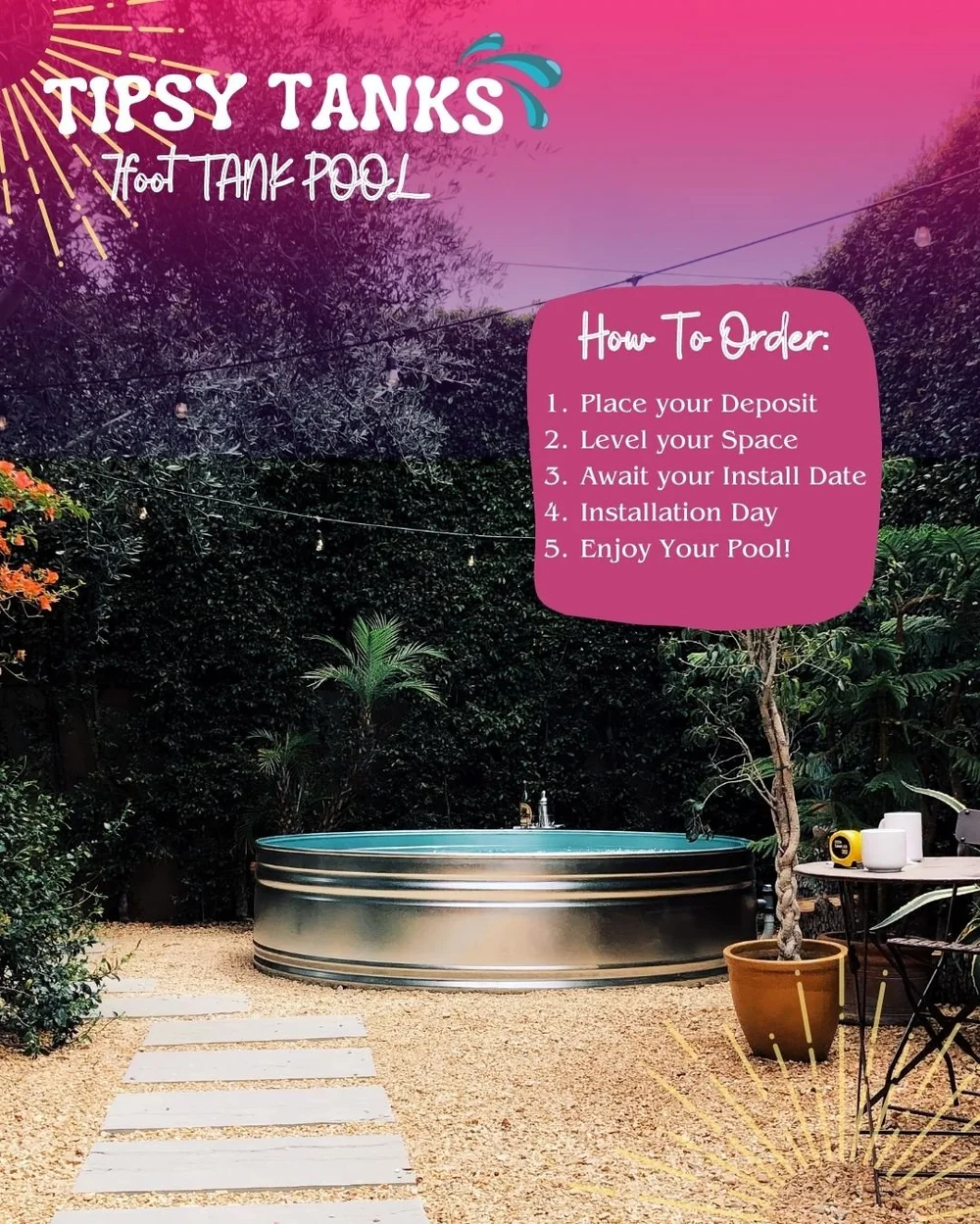 Stock Tank Pools California | Tipsy Tanks