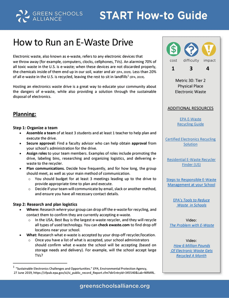 Guides #30: E-Waste — The Green Schools Alliance