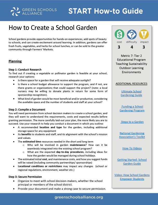 Guides #7: Outdoor Learning Environments — The Green Schools Alliance