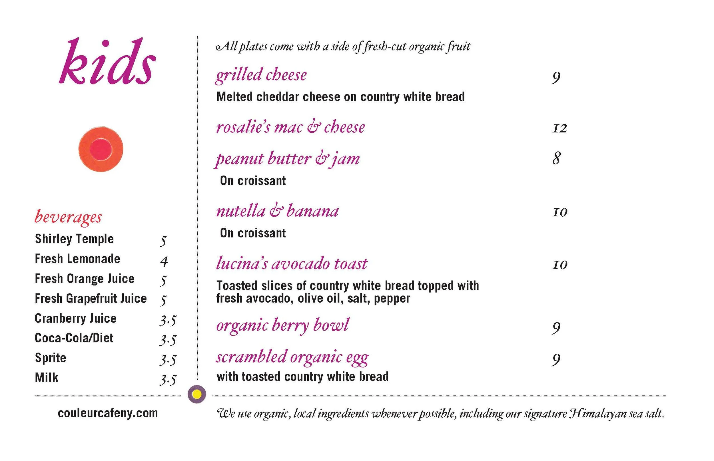 kids — Couleur Café & Wine Bar