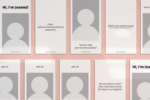 Free Canva template to introduce yourself and your offers