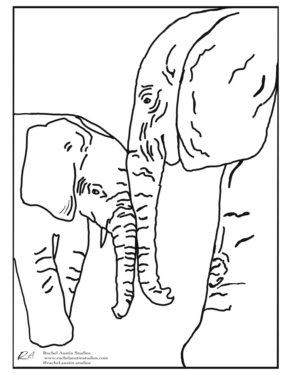 printable coloring pages of elephants