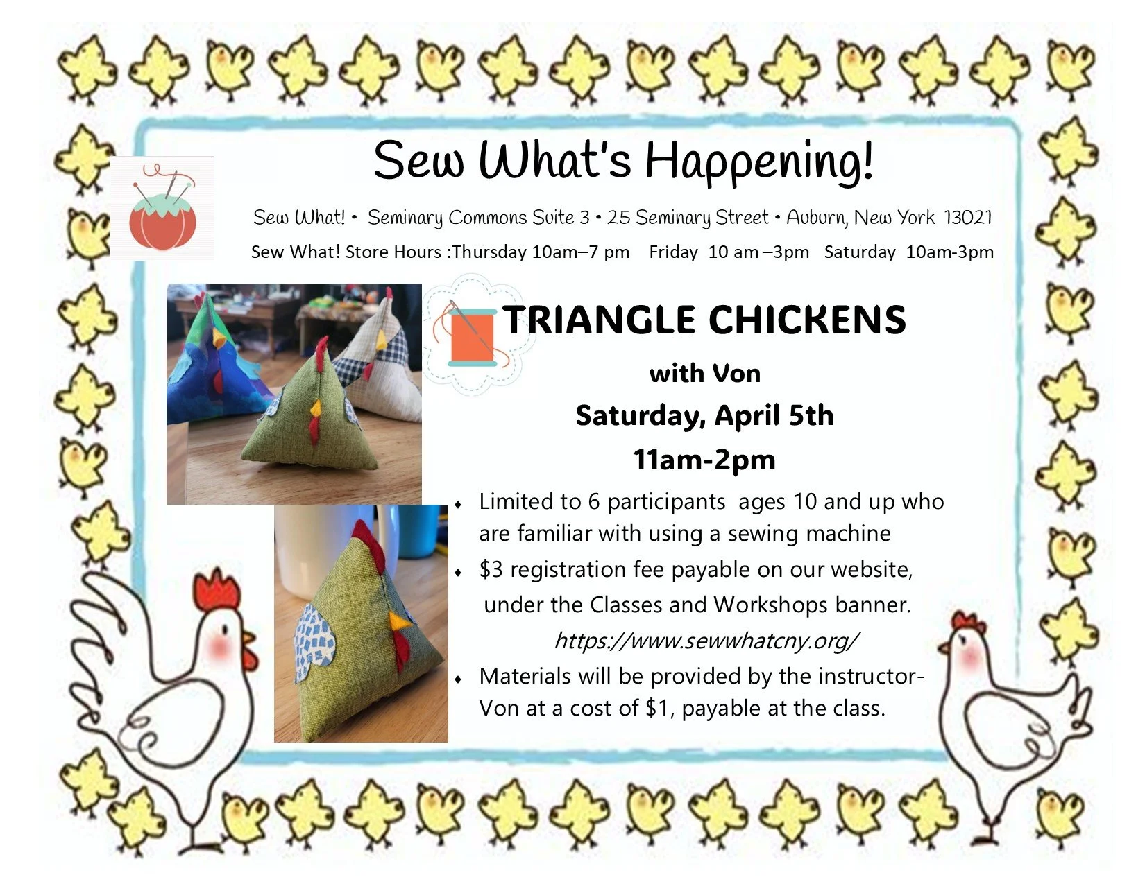 Triangle Chickens with Von — Sew What