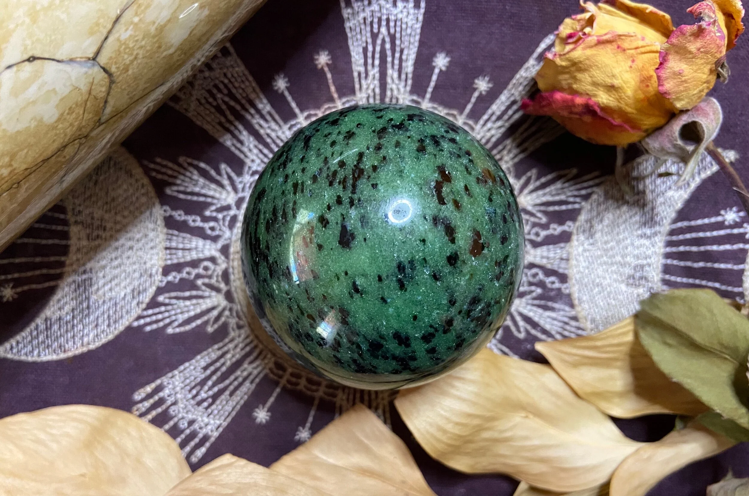 Goldsheen Obsidian Sphere, All Natural — Triple Goddess Craft