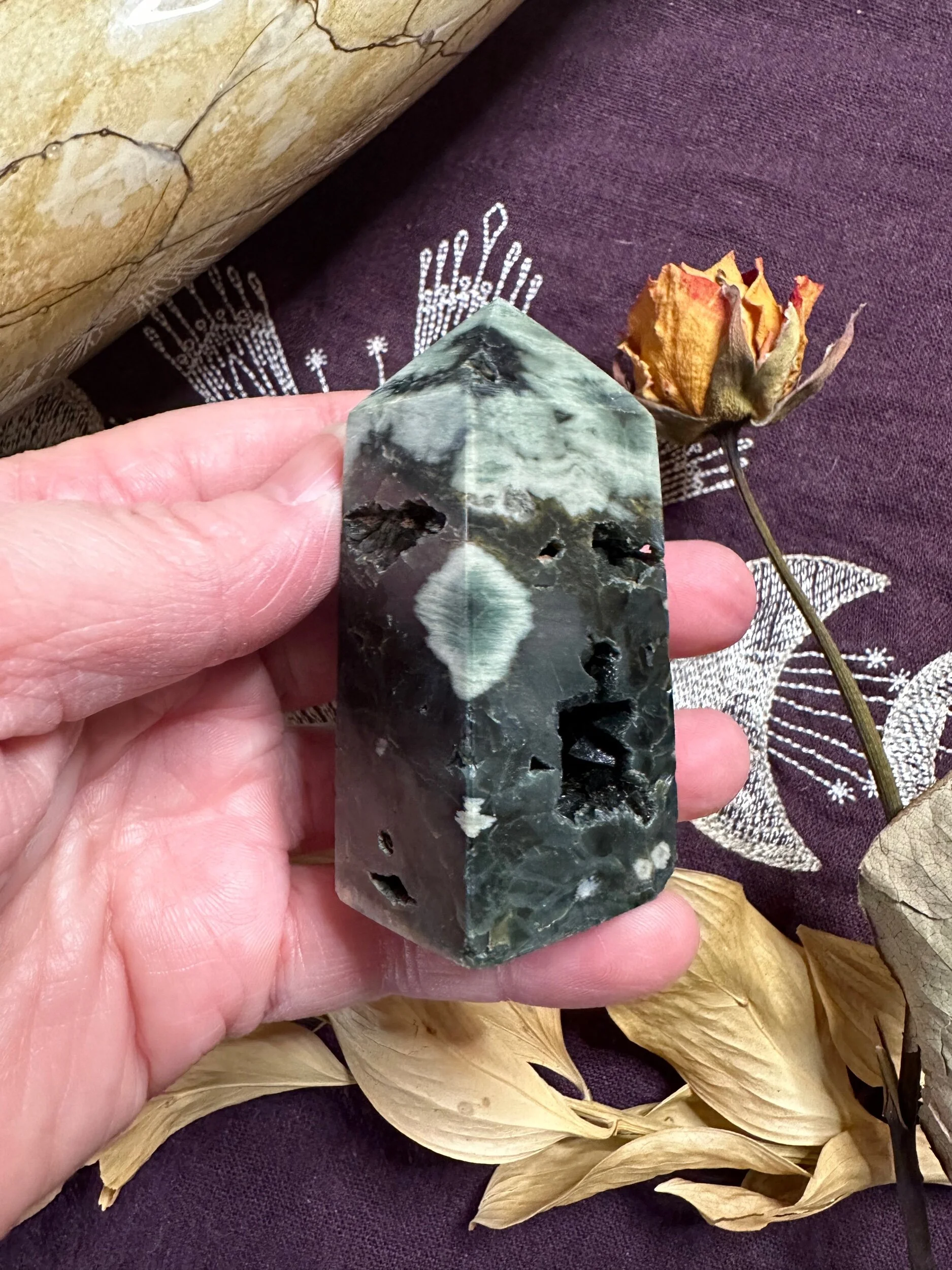 Unique Malachite And Azurite Point, All Natural, Metaphysical — Triple ...