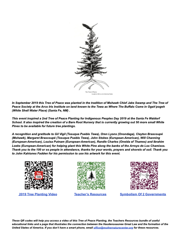Tree of Peace Planting (2019) — Mother Nature Center
