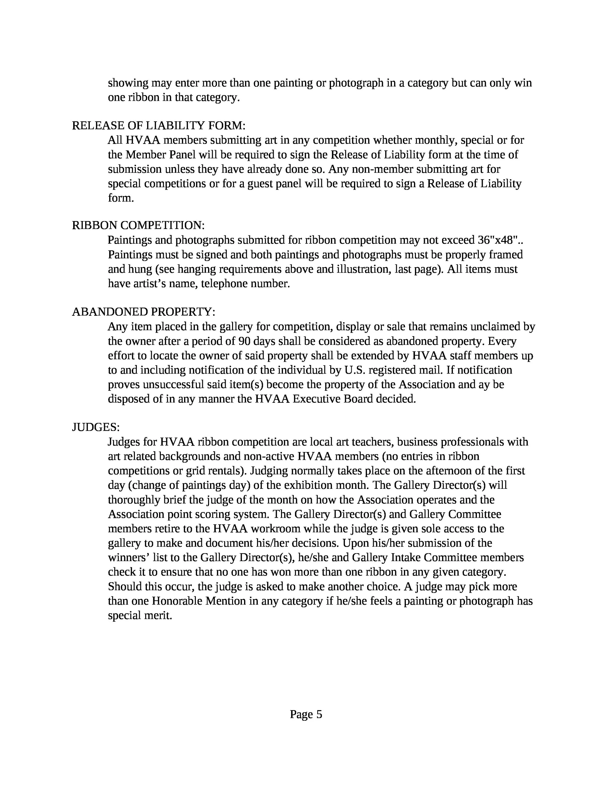 Gallery Rules — Hemet Valley Art Association, Inc.