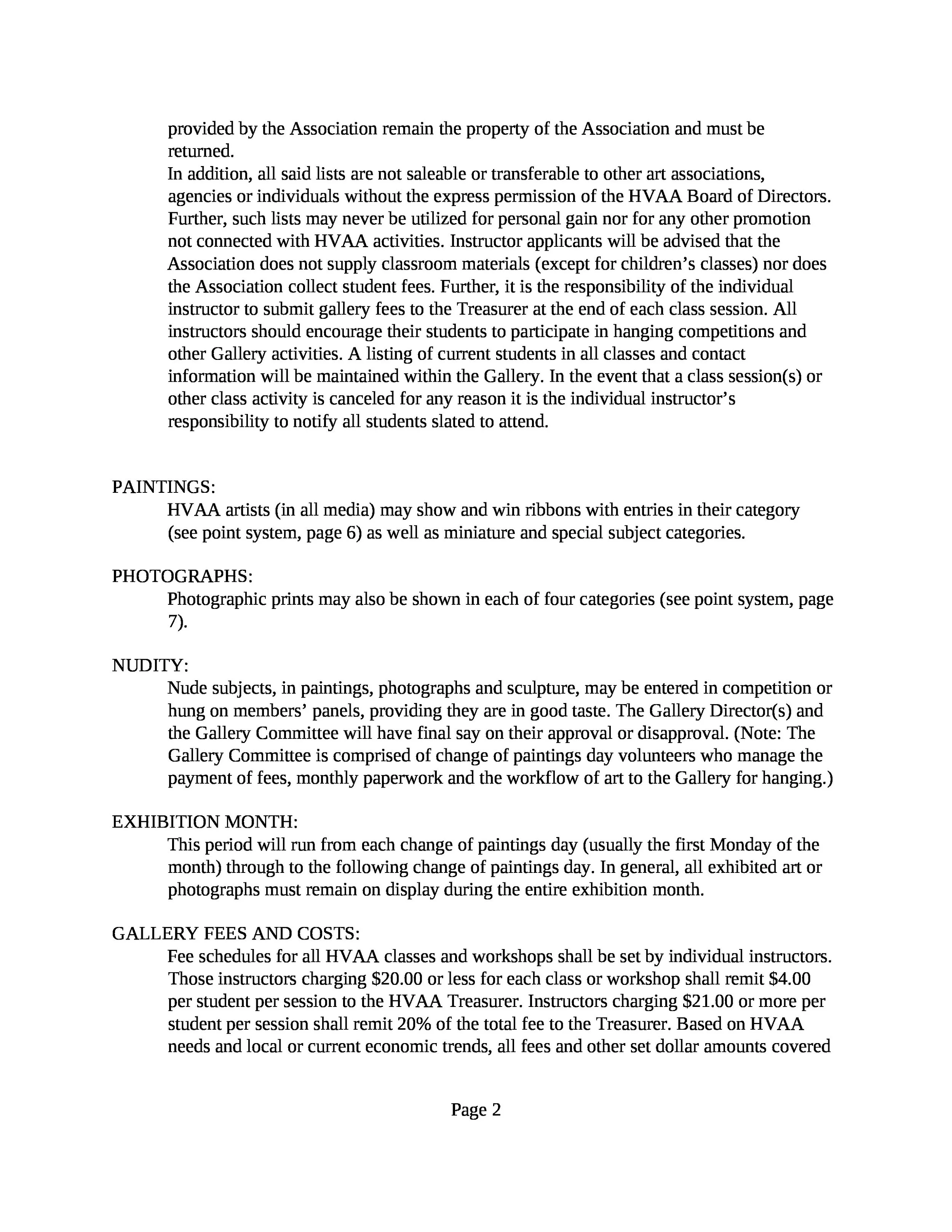 Gallery Rules — Hemet Valley Art Association, Inc.