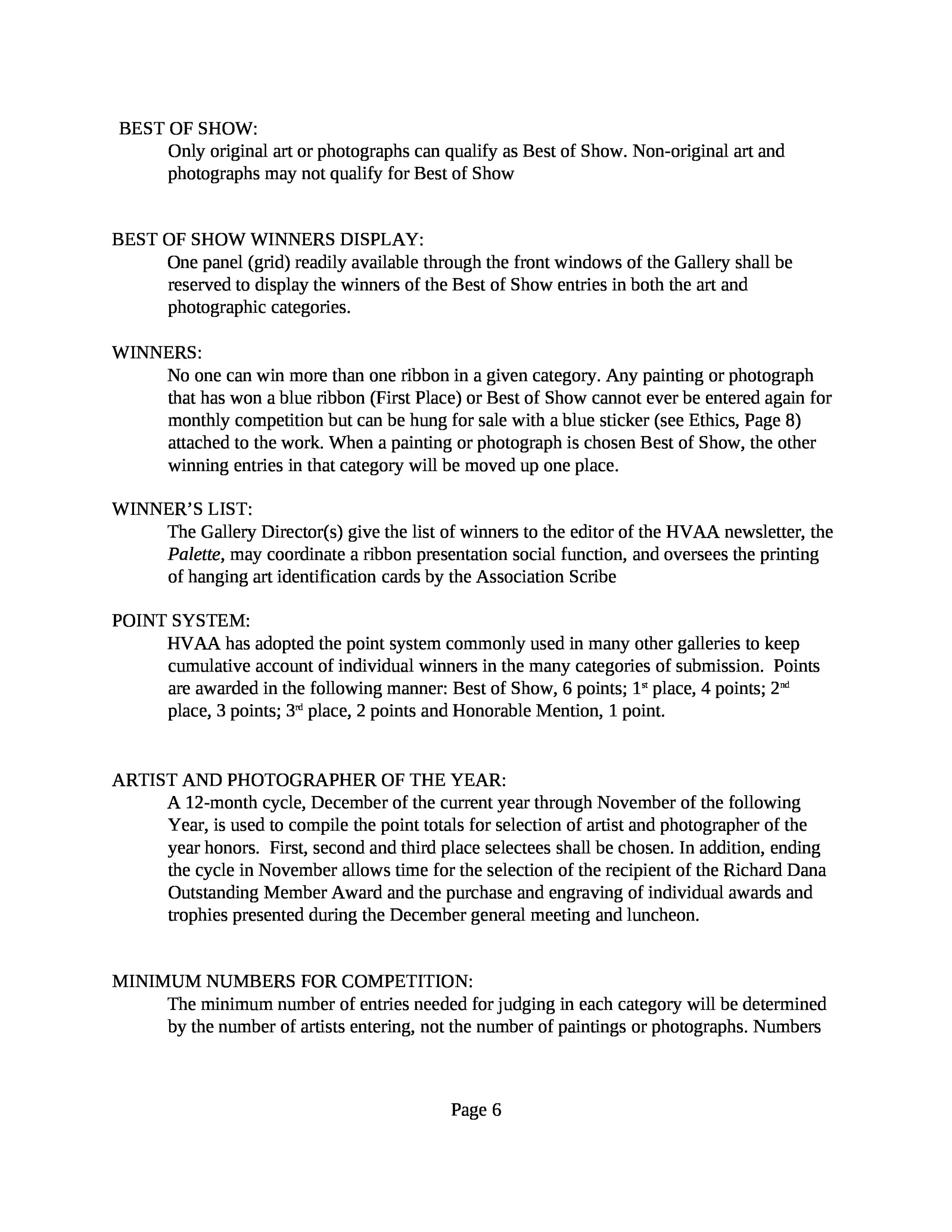 Gallery Rules — Hemet Valley Art Association, Inc.