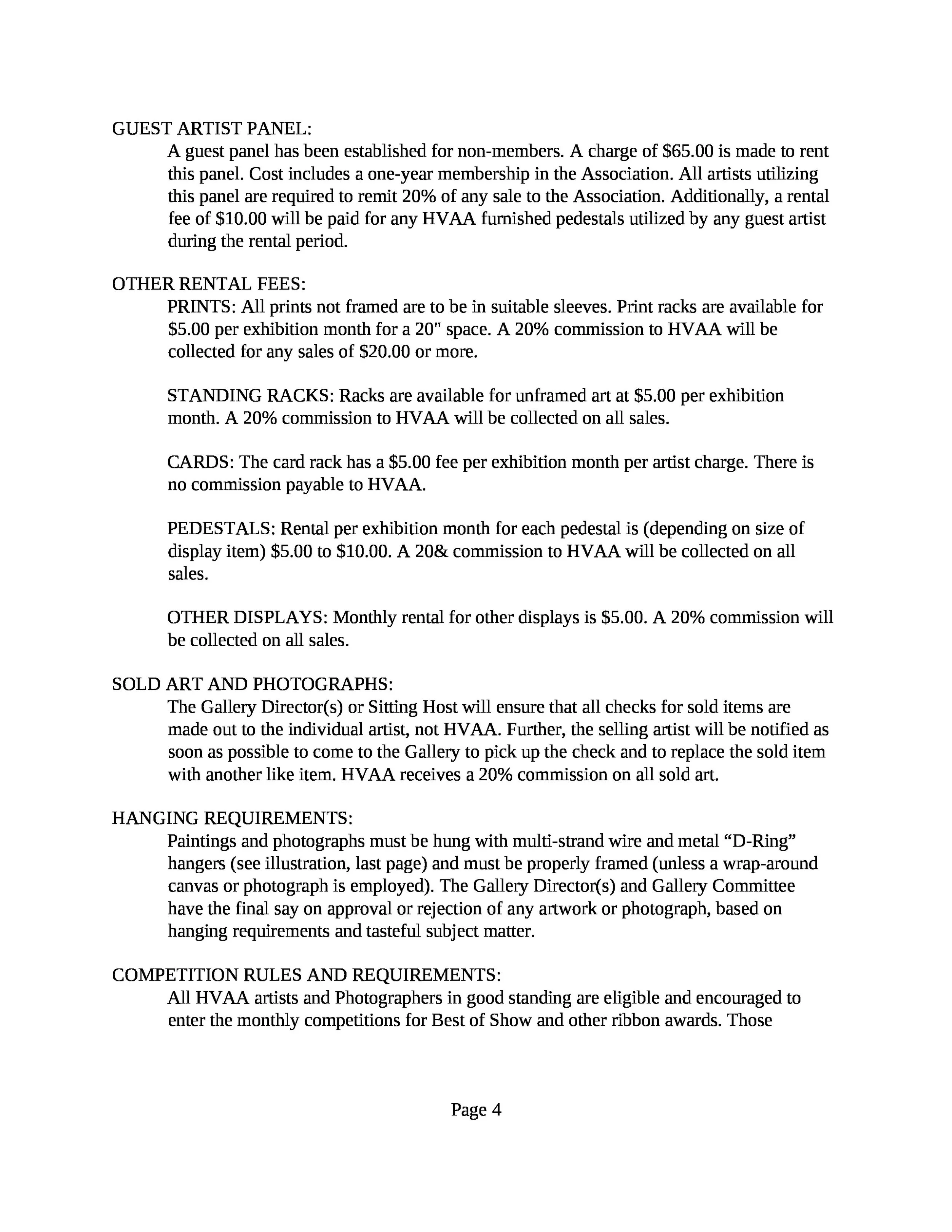 Gallery Rules — Hemet Valley Art Association, Inc.