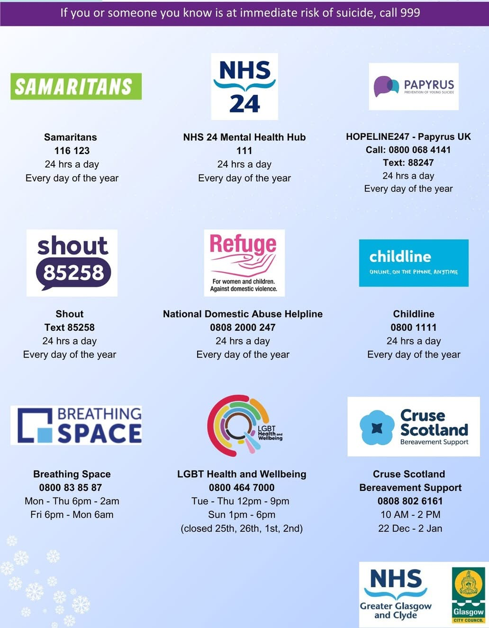 NHS Mental Health and Crisis Support — Your Voice