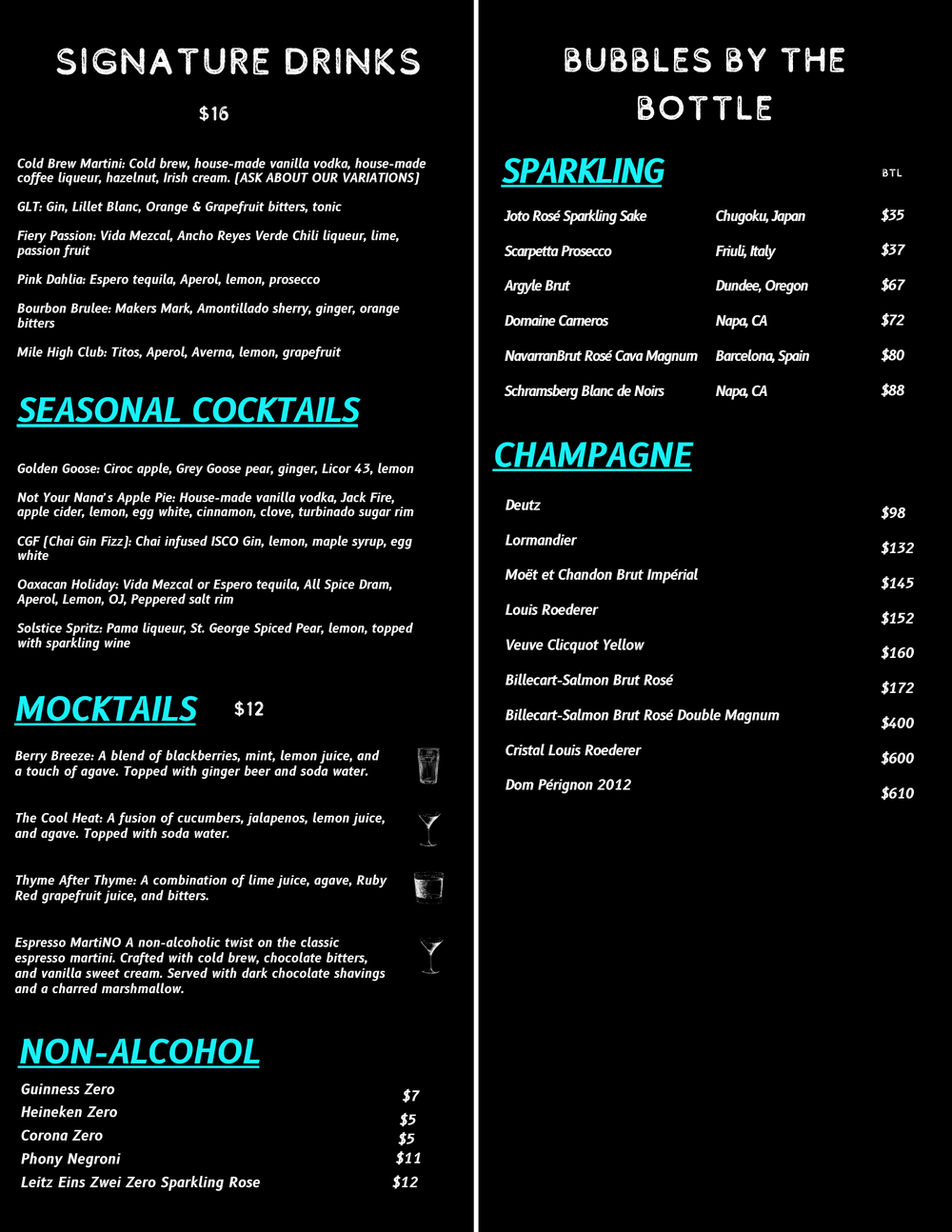 Menu — The XO Bar