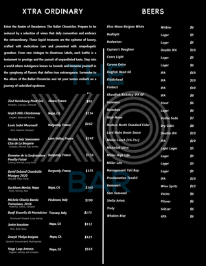 Menu — The XO Bar