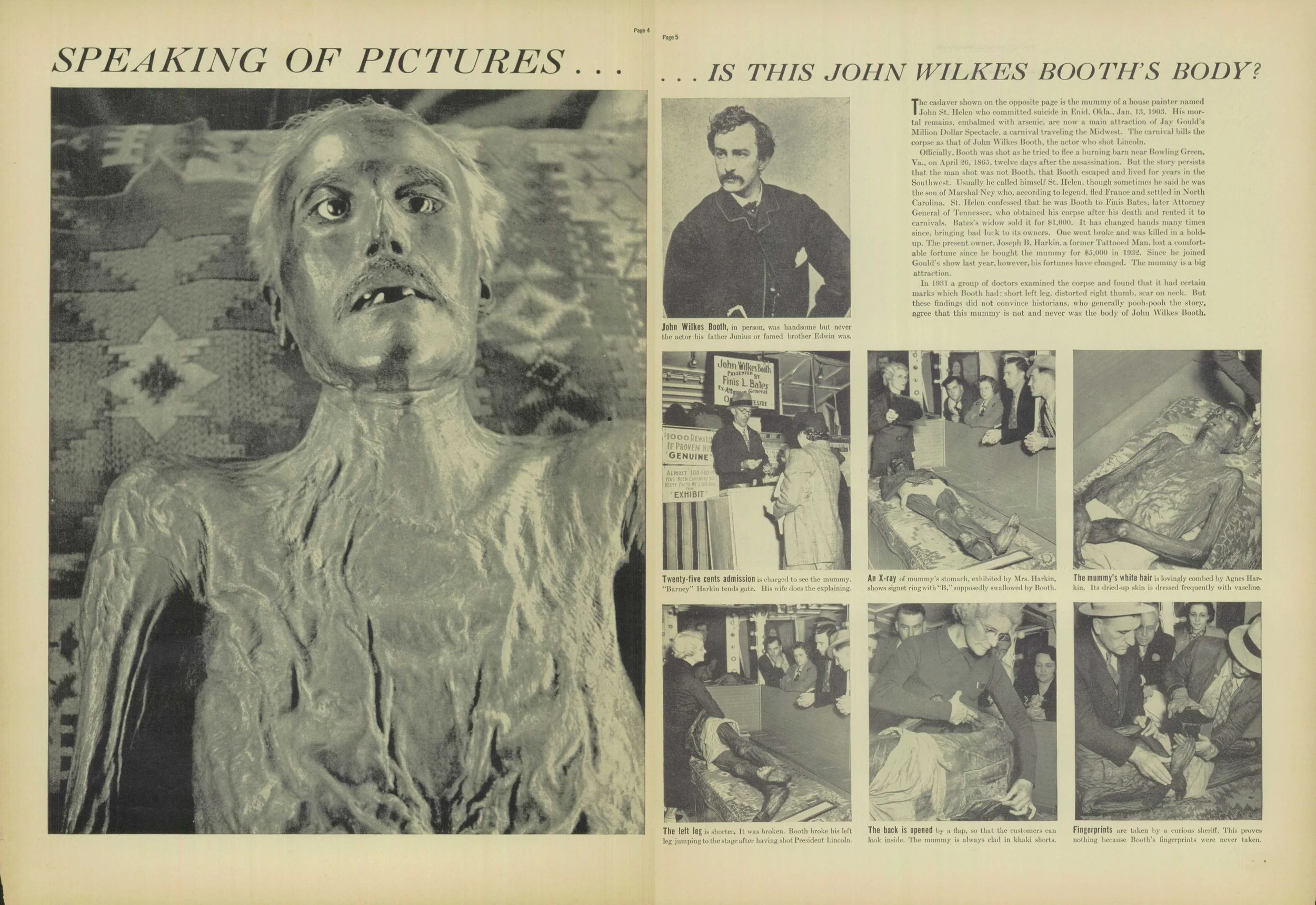 John Wilkes Booth Mummy — Coney Island USA