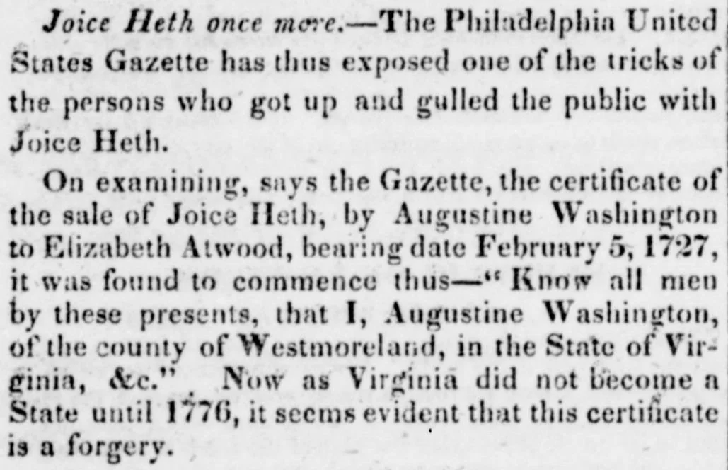 Joice Heth — Coney Island USA