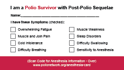 Anesthesia Warning Information — Polio Network