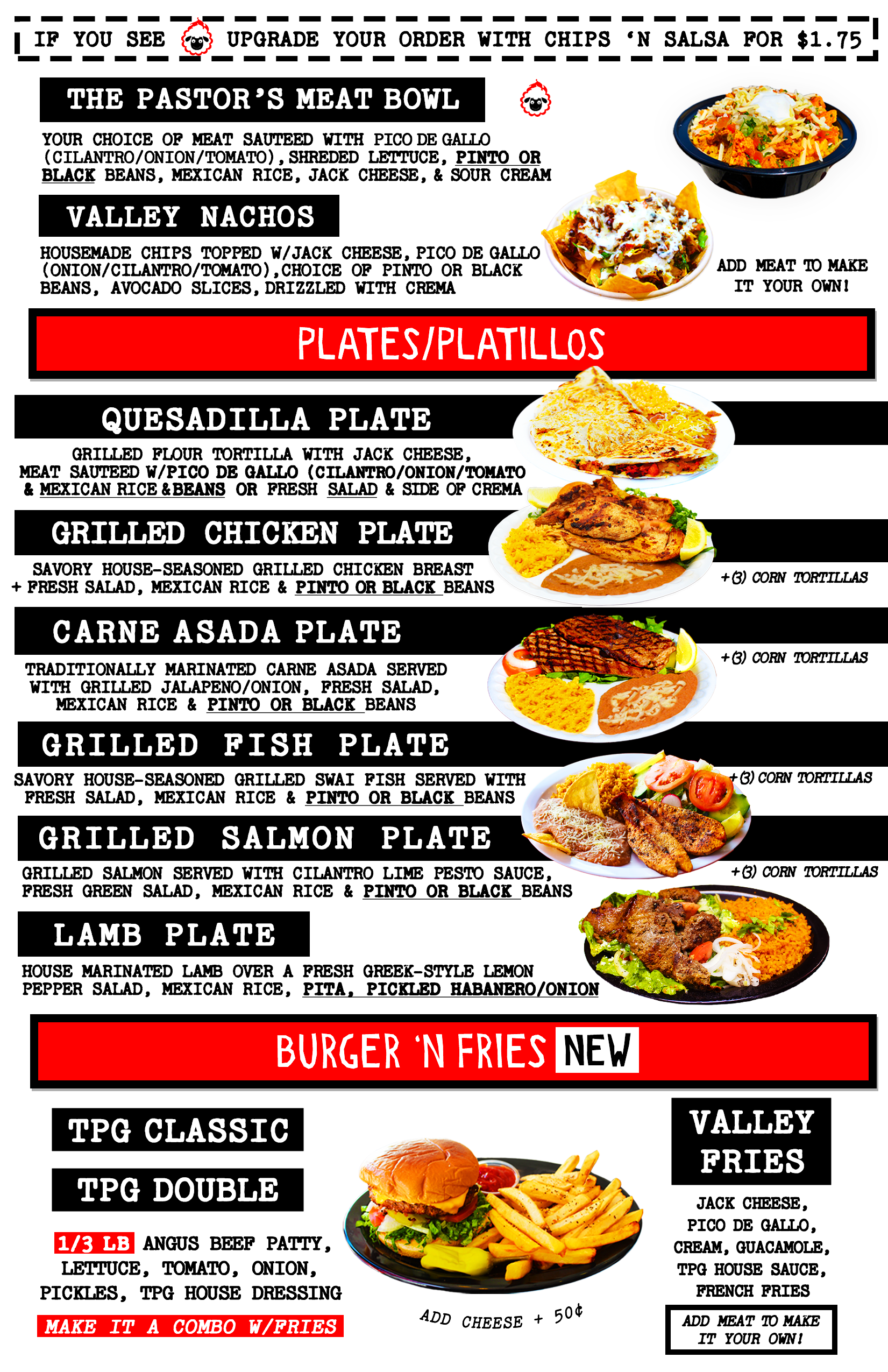Menu — The Pastor's Grill