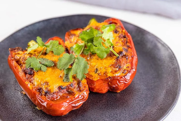Cheesy Mexican Chilli Stuffed Capsicums — Everyday Gourmet