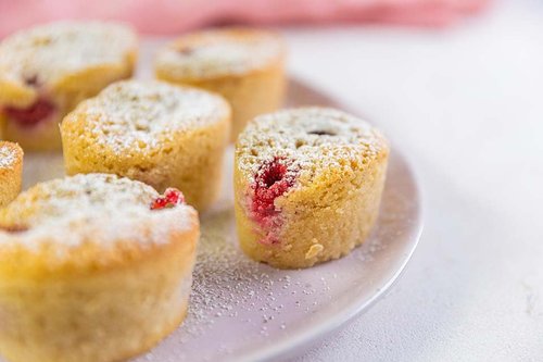 Vanilla and Raspberry Friands with Matcha Sugar — Everyday Gourmet
