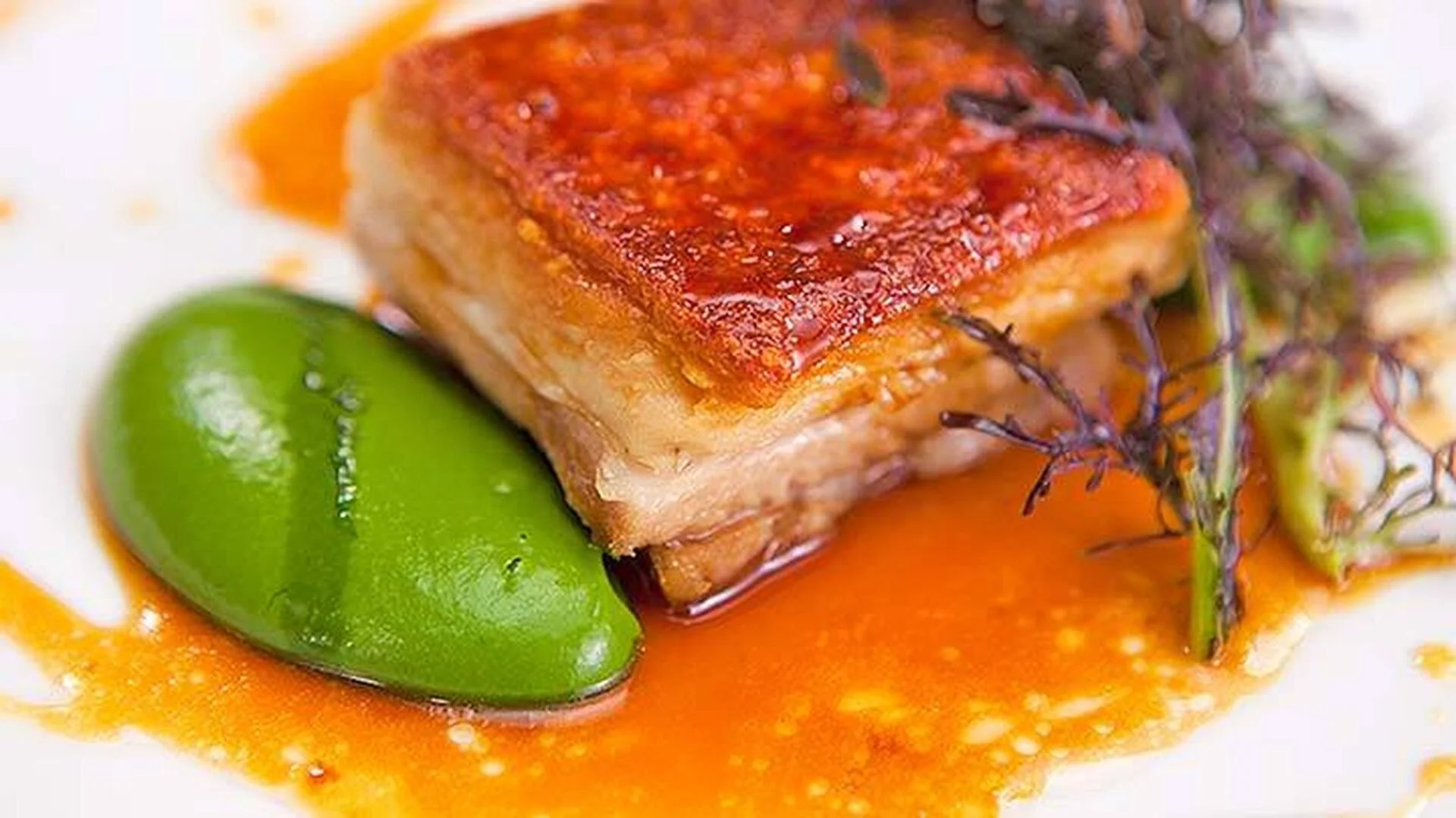 Crispy Pork Belly and Spinach Puree — Everyday Gourmet