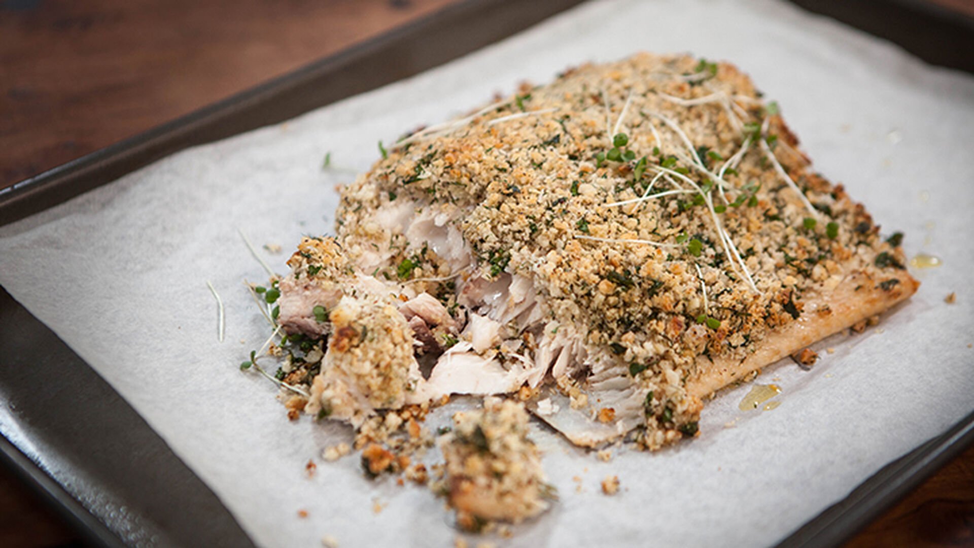 Herb-crusted Baked Side of King Fish — Everyday Gourmet