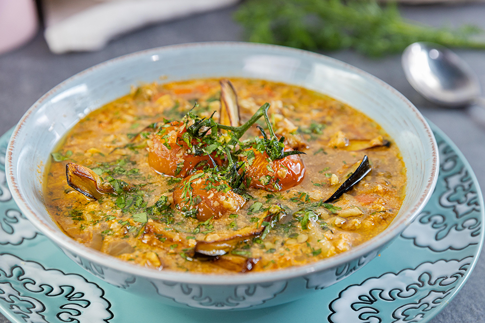 Eggplant Kharcho with Georgian Gremolata — Everyday Gourmet