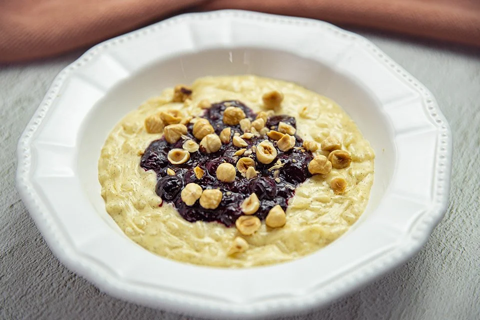 Warm Blueberry Rice Pudding — Everyday Gourmet