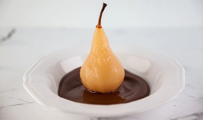 Poached Pears in Chocolate — Everyday Gourmet
