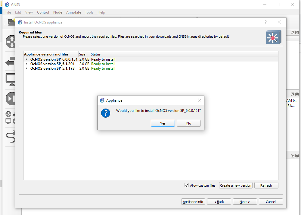 Setting up IP Infusion OcNOS on GNS3 — Pine Networks