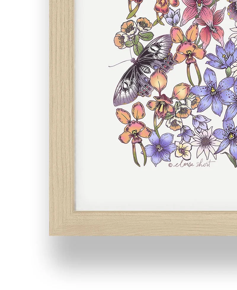 Australian Native Floral Bouquet Wall Art Print. Featuring Waratah ...