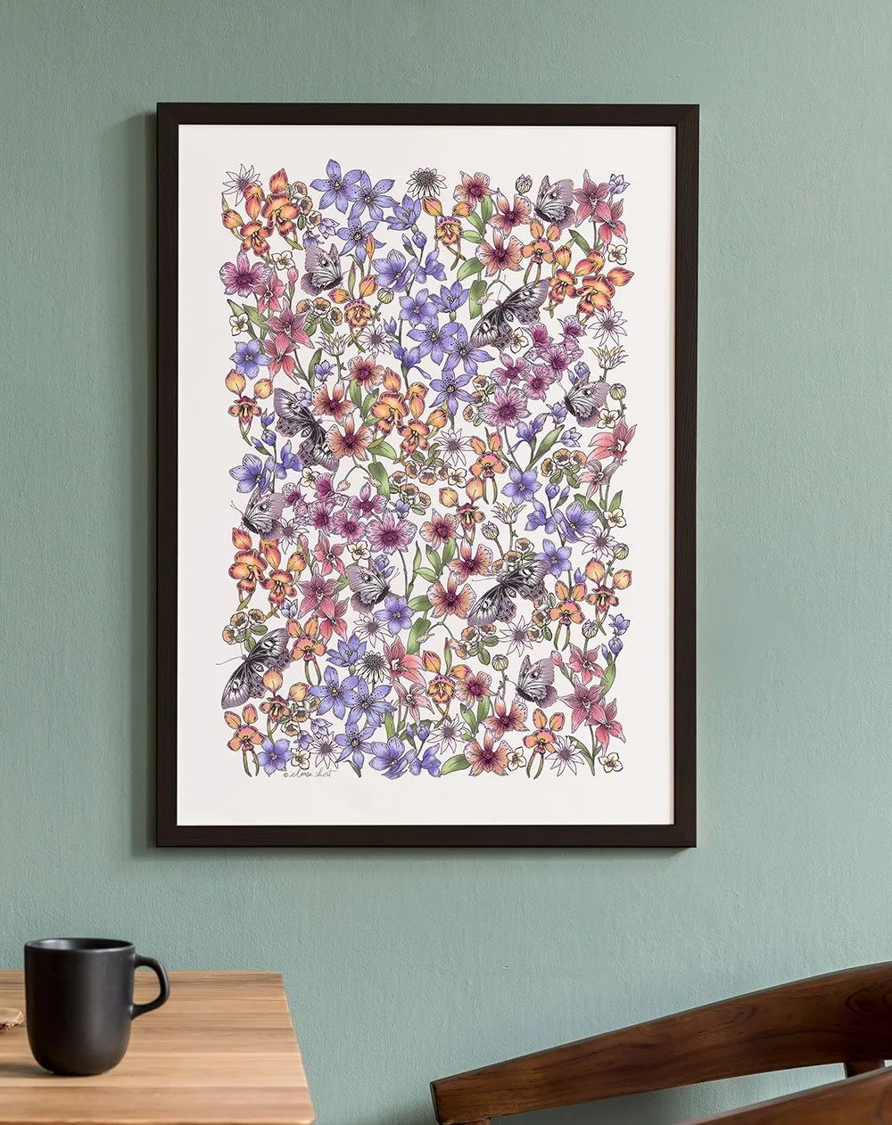 Australian Native Floral Bouquet Wall Art Print. Featuring Waratah ...