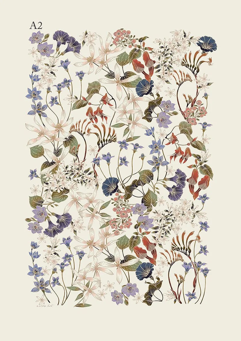 Australian Native Floral Bouquet Wall Art Print. Featuring Waratah ...