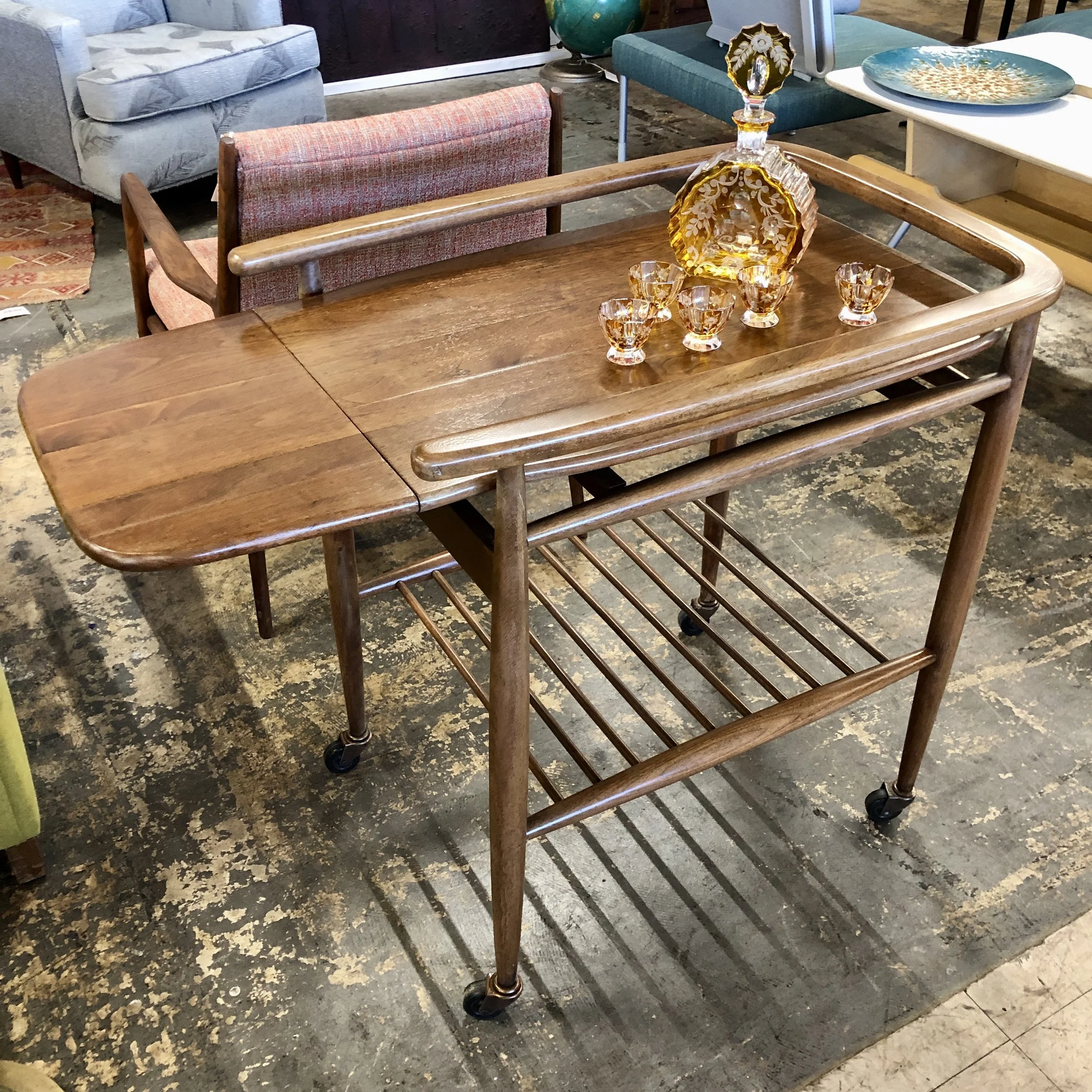 Arthur Umanoff Rolling Bar — Contact Modern Mid-Century Furnishings