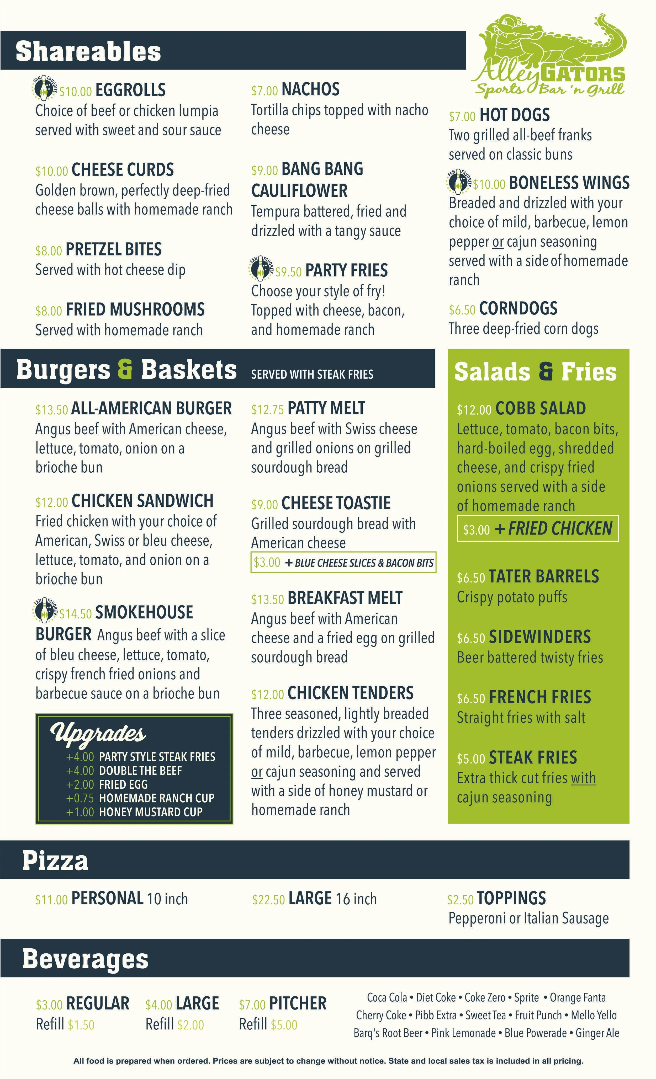 Food Menu — Royal Lanes Family Entertainment Center