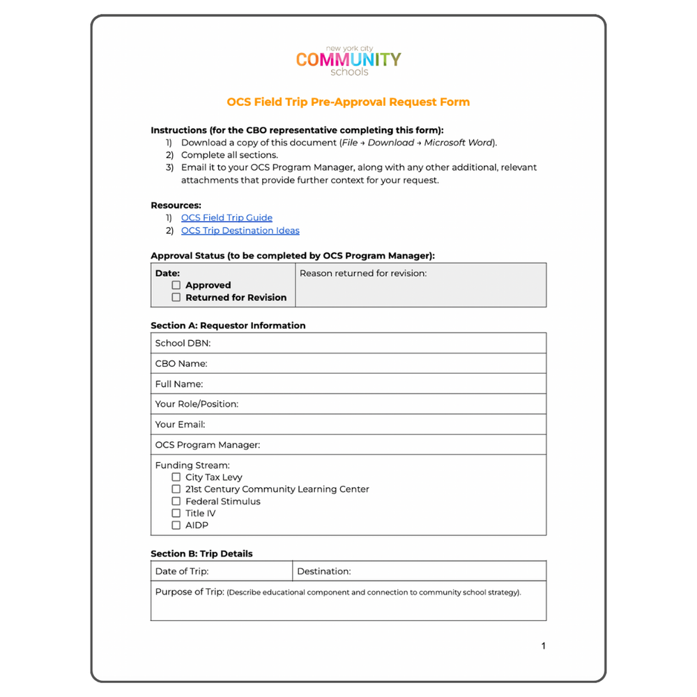 Field Trip Planning Resources — NYC Community Schools