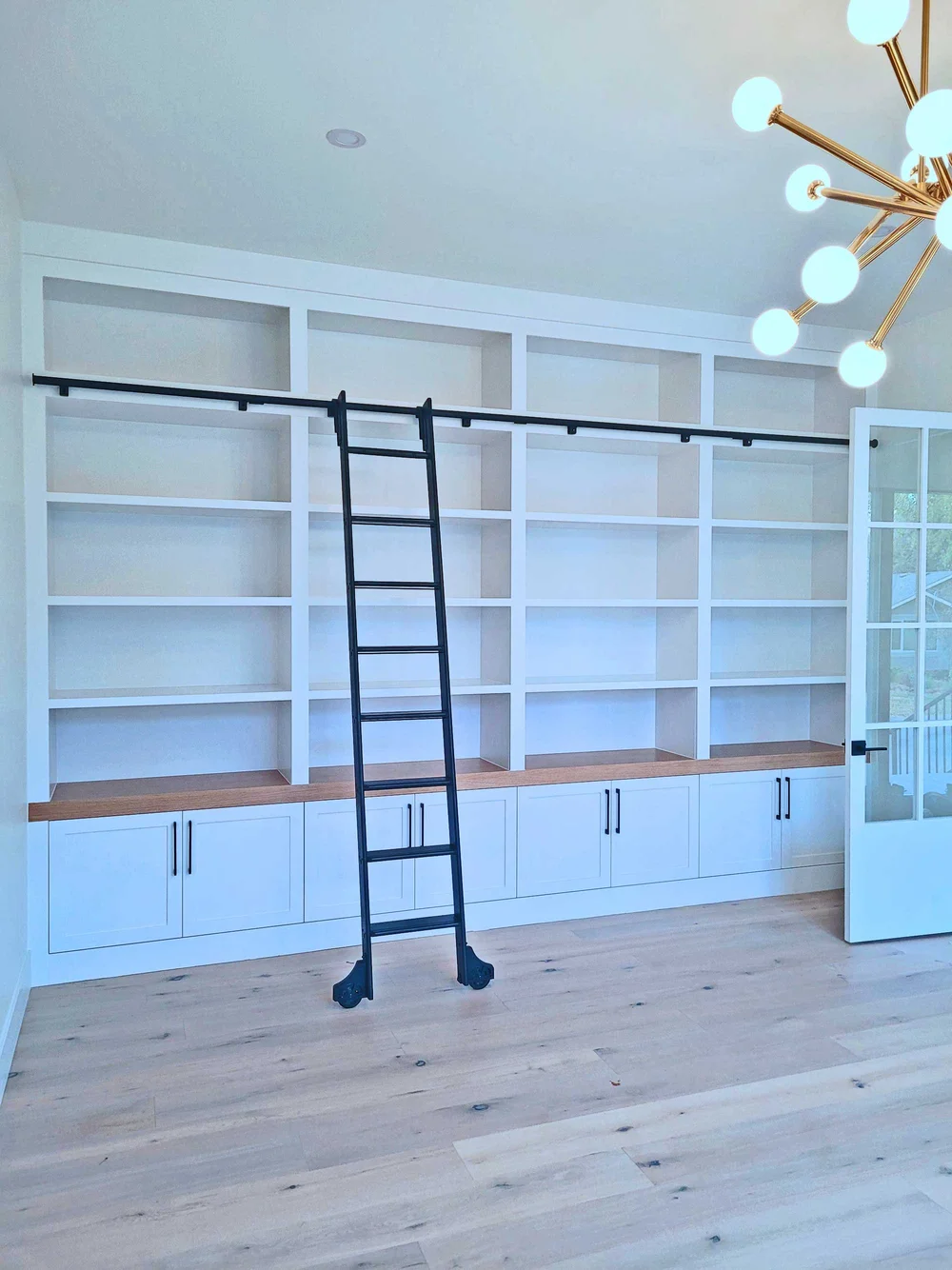 Black Maple Rolling Library Ladder — Custom Ladder Company Ltd.