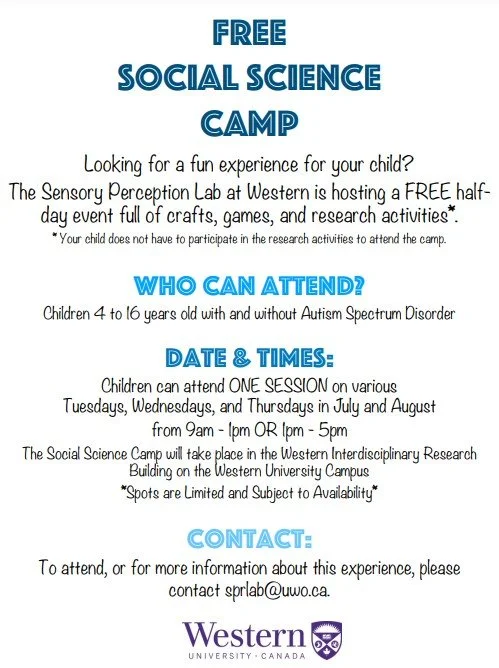 Free Social Science Camp with Western’s Sensory Perception Lab ...
